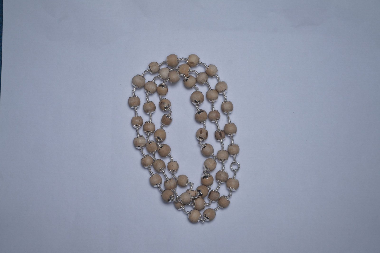 Thulasi Silver Cap Mala – 8mm – aathilife