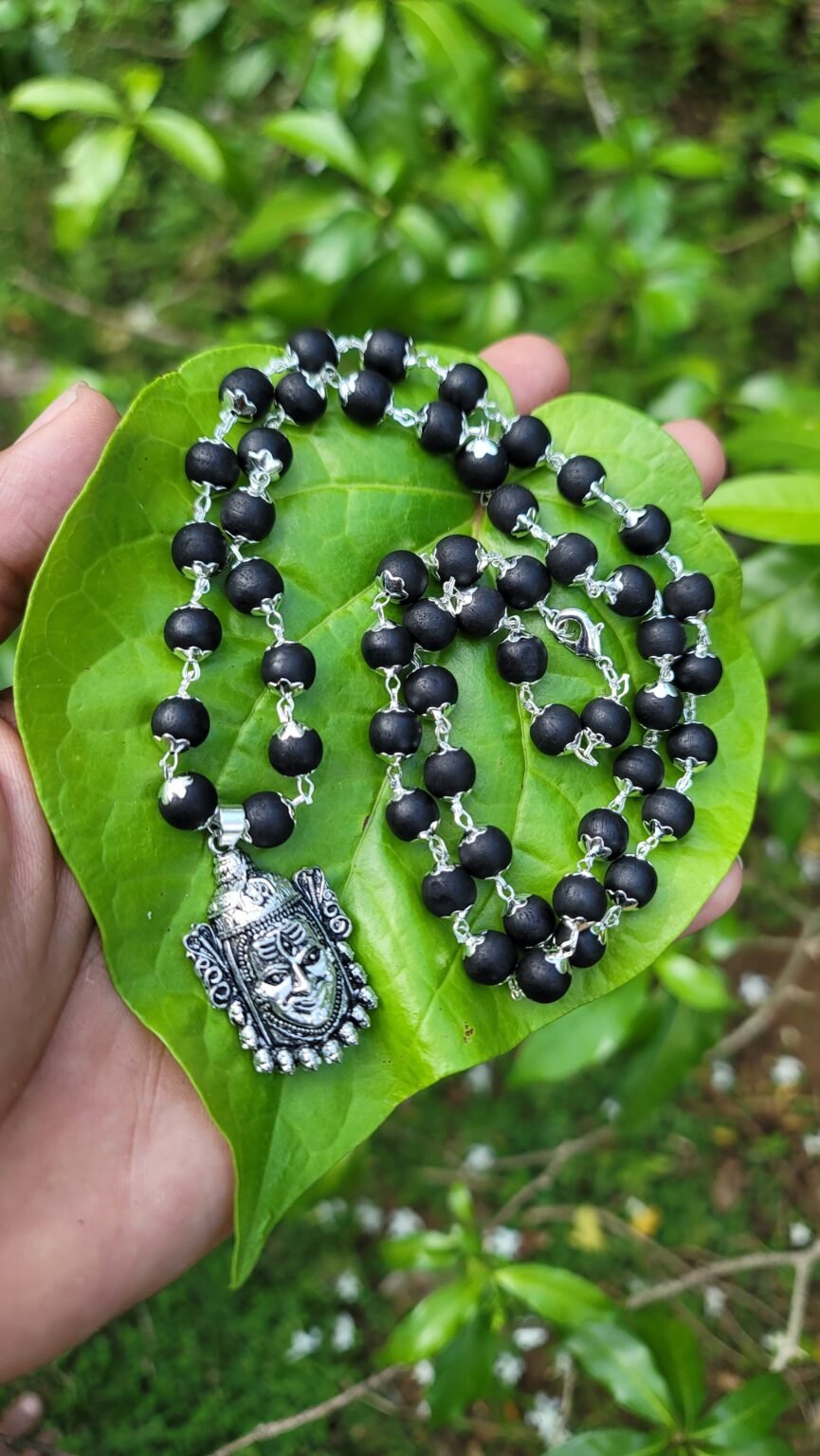 Karungali German Silver Mala with kasi MAHAKAL Pendant – aathilife